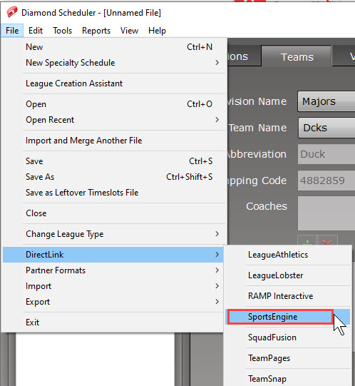 Downloading SportsEngine Mapping Codes - Cactusware